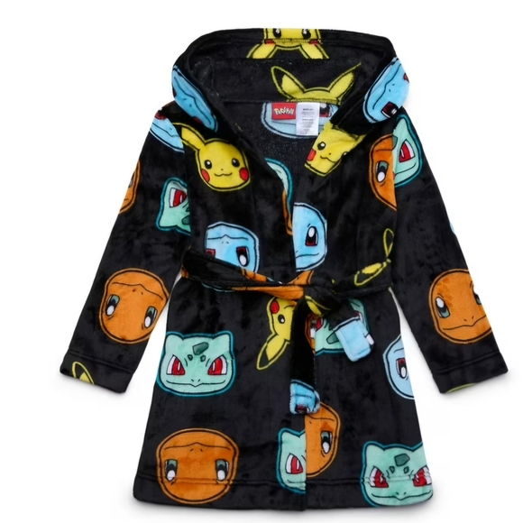 Pokemon | Pajamas | Pokemon Kids Robes Black With Colorful Characters ...
